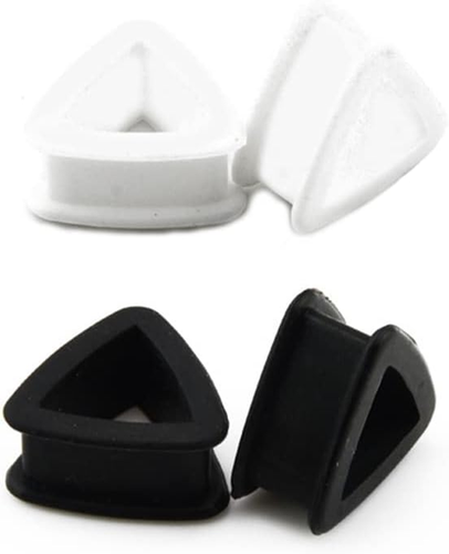 Triangle Silicone Ear Tunnel Plugs Gauges Expanders Black White Hollow ...