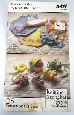 Bazaar Crafts to Knit & Crochet Booklet 0471 Toys Bibs Booties + 25 ...