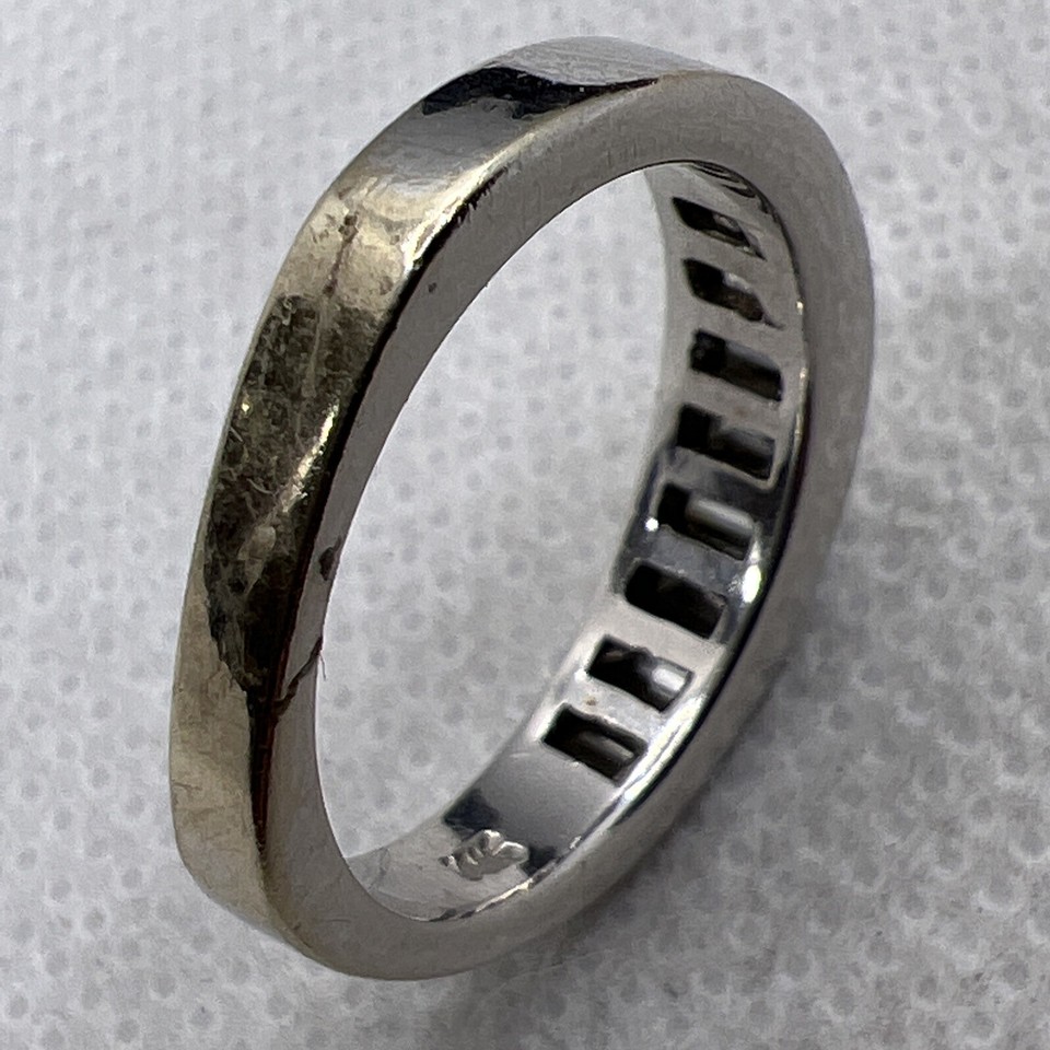 14K White Gold Channel Set 1.00CT Diamond (SI,F) Wedding Band Ring 4.7g ...