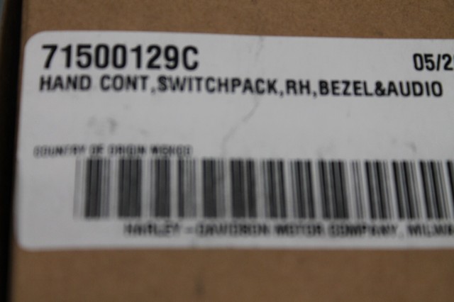 Genuine Harley Davidson Touring Right Control Switch 71500129C for sale ...