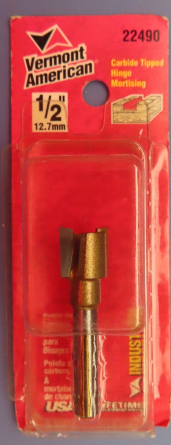 Vermont American Carbide Tipped Hinge Mortising Router Bit 1/2" #22490 ...