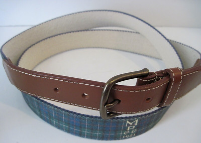 PETER MILLAR DOC MURPHY 1921 Logo Green Canvas Belt Size 46 | eBay