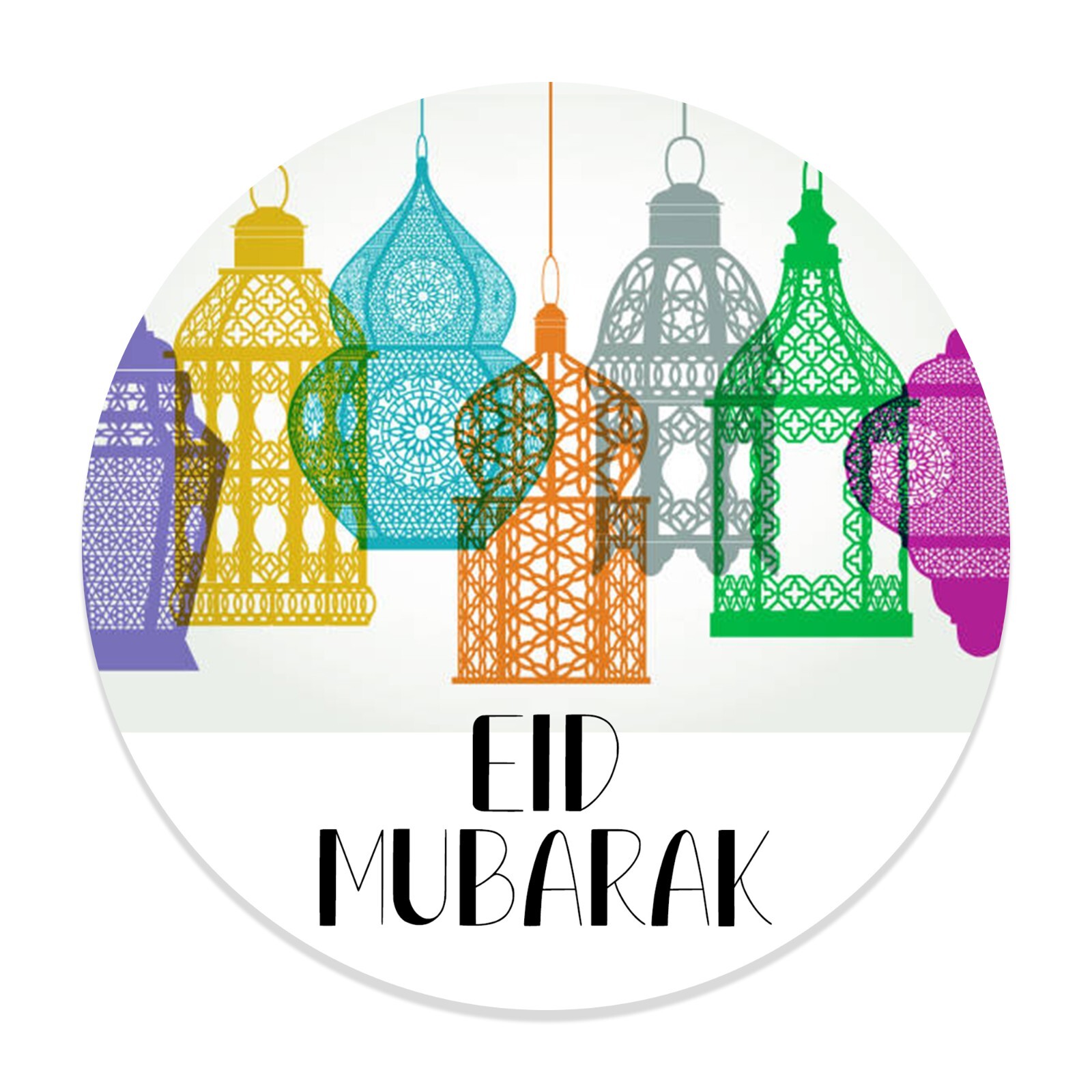 50 / 100 Eid Mubarak Stickers Ramadan Celebration Eid Al-Fitr Islamic ...