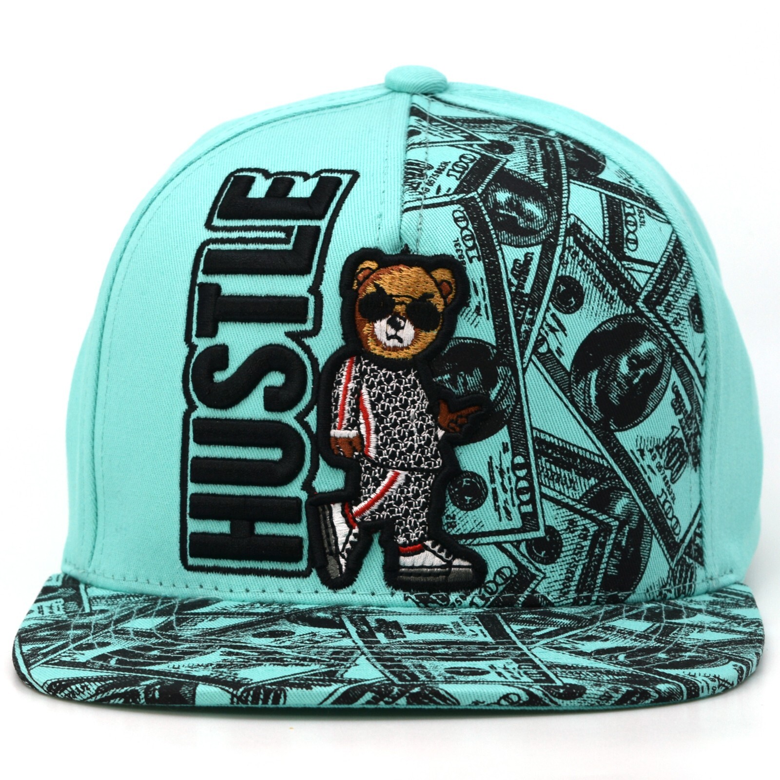 Hustle Bear New Leader TL Embroidery Snapback Bear Hustle Adult Cap Hat ...