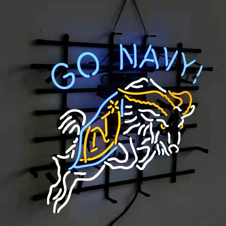 Go Navy Neon Sign Light 24"x20" Home Bar Man Cave Home Room Wall ...