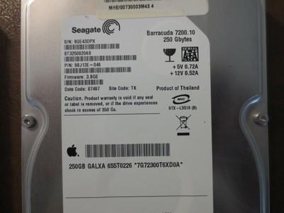 Seagate ST3250820AS 9BJ13E-046 FW:3.BQE TK Apple#655-1357A 250gb 3.5 ...