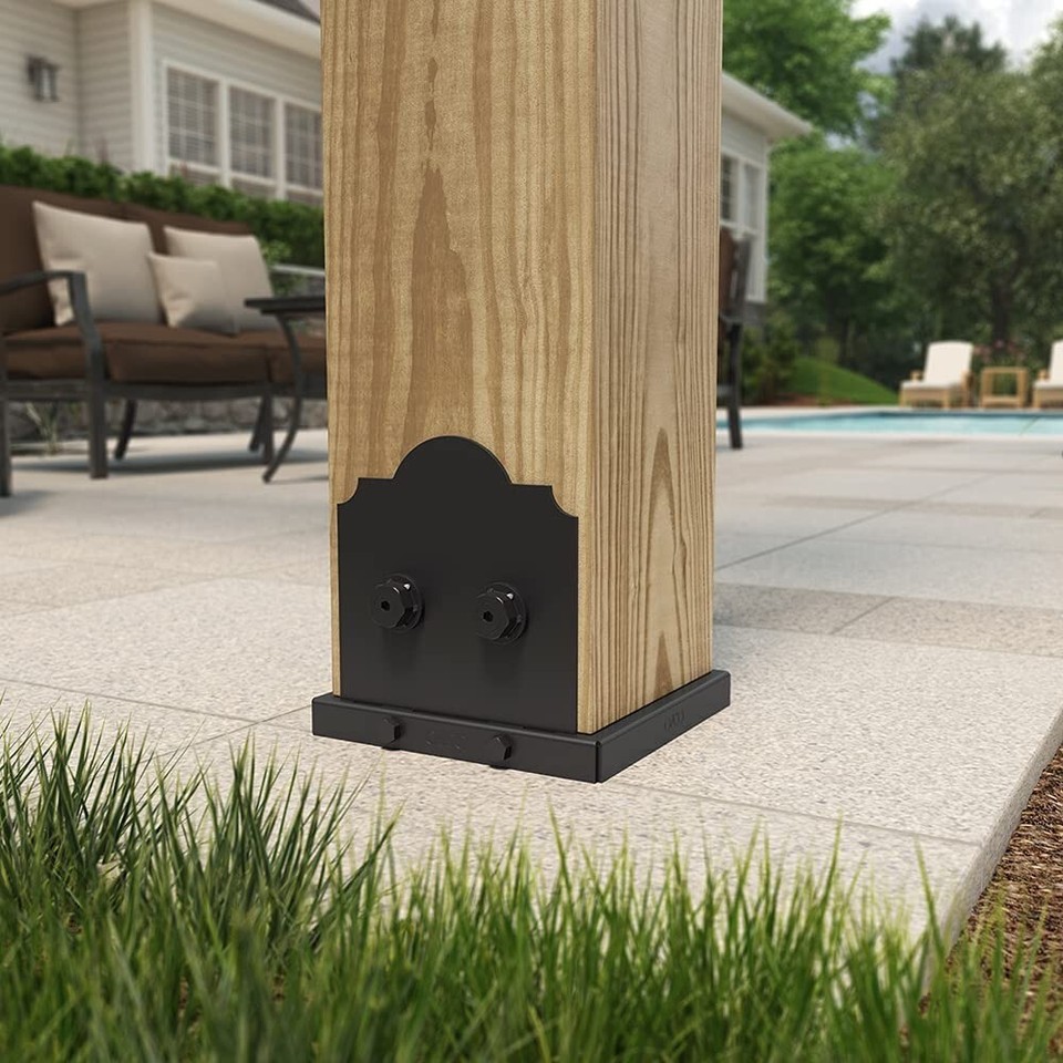 8x8 Heavy Duty Post Base for Column Pergolas Deck Posts Pavilion Arbors ...