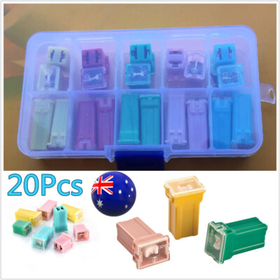 20 Pcs Mini Square Fuse Car Fuse Assortment Fuse Box 20 30 40 50 60AMP ...