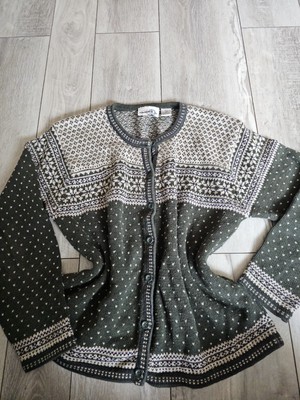Paul Harris Design Ramie Cotton Cardigan Large Sweater Snowflake Alpine ...