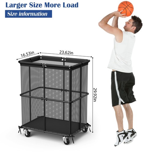 Vrisa Rolling Storage Cart, Outdoor Ball Storage with Side Zipper ...