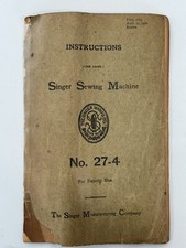 Singer Treadle Sewing Machine Manual for Model 27-4 1905 Others for ...