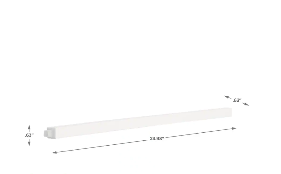 24 in. Towel Bar Rod Replacement Plastic White Rack, Spring Loaded End ...