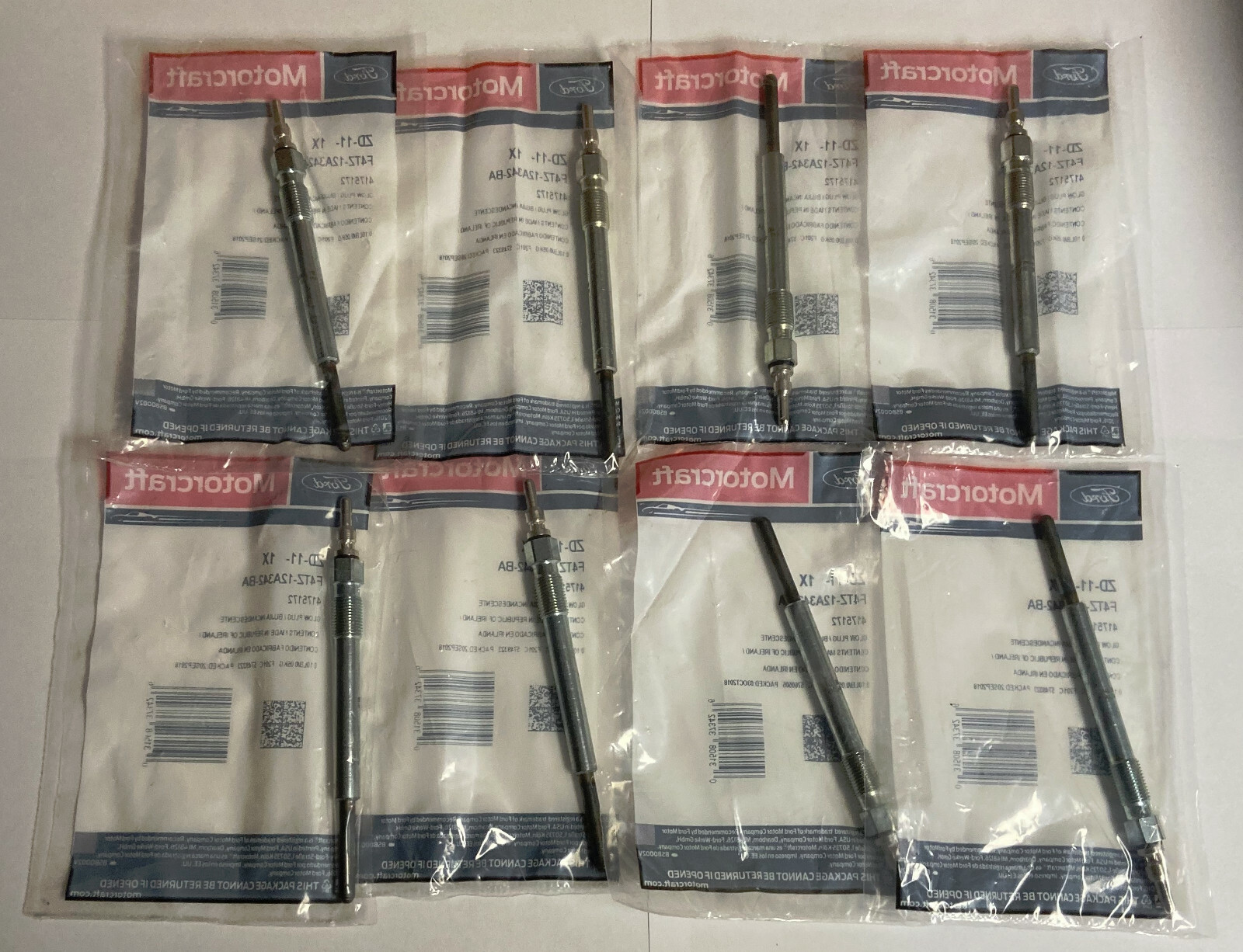 ZD30 / ZD-30 Set of 8 OEM Genuine Motorcraft Glow Plugs MC3Z-12A342-F ...