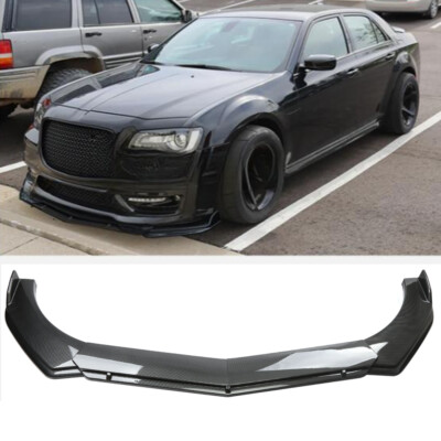 For Chrysler 300C SRT Carbon Style Front Bumper Lip Spoiler Splitter ...