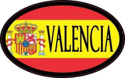 4in x 2.5in Oval Spanish Flag Valencia Sticker Car Truck Vehicle Bumper ...