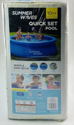 Summer Waves 10ft x 30in Quick Set Inflatable Above Ground Pool with ...