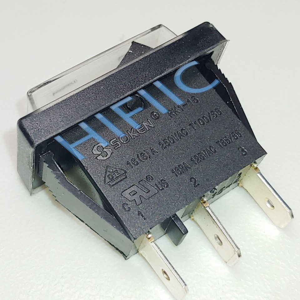 SOKEN RK1-15 Rocker Switch 16A 125/250VAC T100/55 3 Pins 2 Positions ...