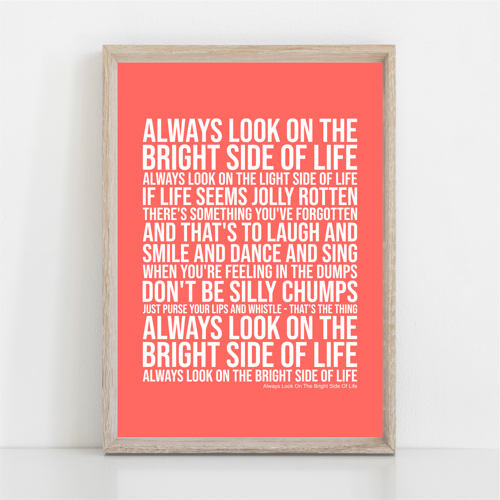 Monty Python Always Look on the Bright Side of Life Song Lyrics Poster ...
