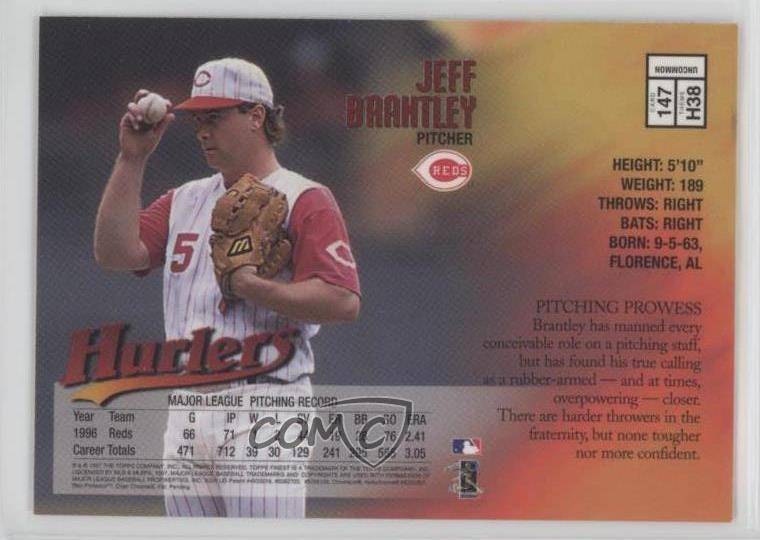 1997 Topps Finest Uncommon - Silver Embossed Jeff Brantley Uncommon ...