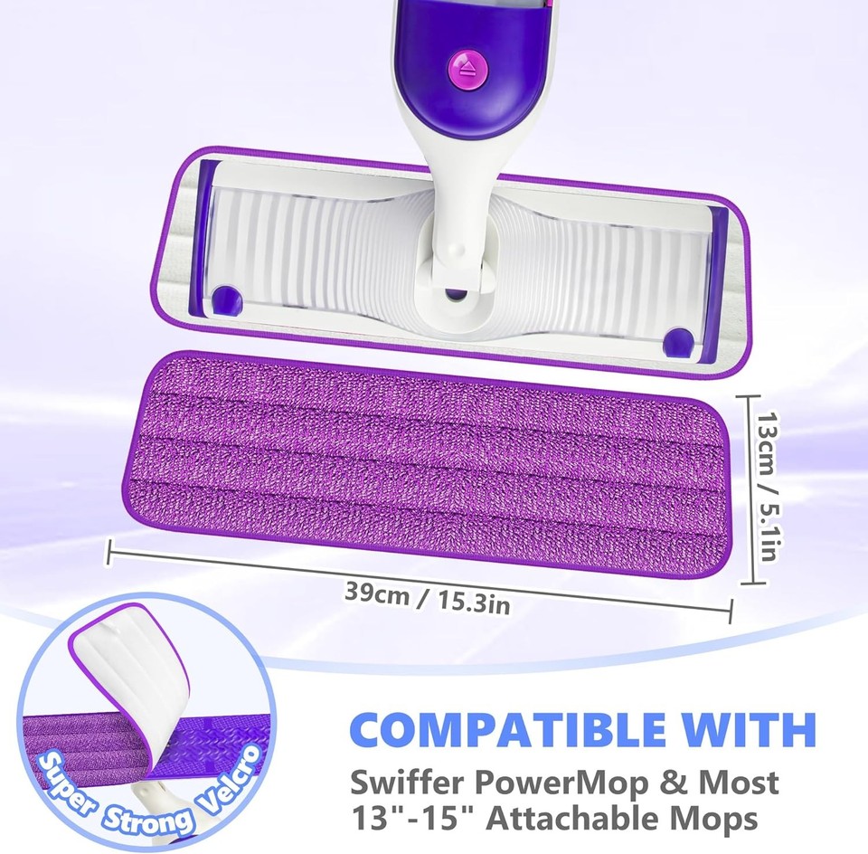 Reusable Mop Refill Pads Compatible with Swiffer PowerMop, Microfiber ...