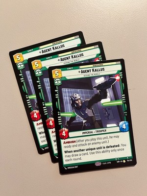 Star Wars Unlimited Agent Kallus, Seeking The Rebels x3 Play Set #115 ...