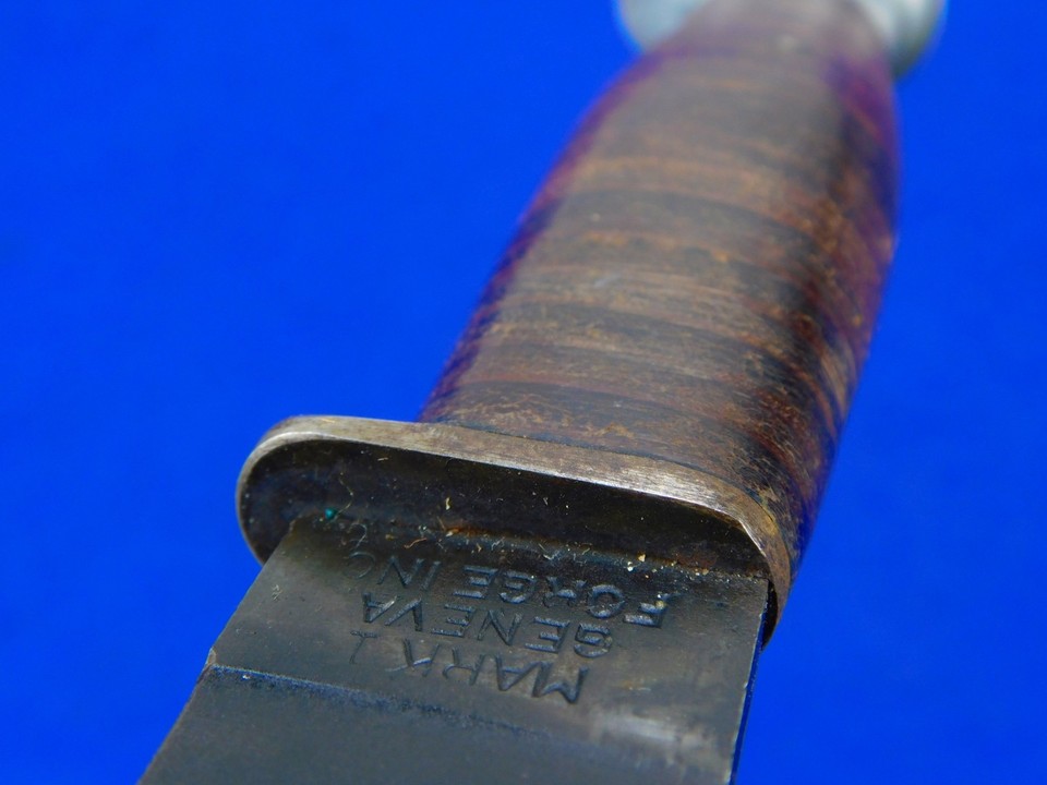 US WW2 Geneva Forge MK1 Navy USN Parkerized Fighting Knife w/ Scabbard ...