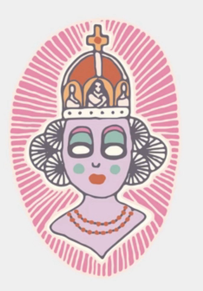 Grayson Perry Delusions of Grandeur Pin Badge Family Tree Royal Queen ...