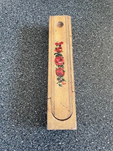 Vintage Antique Wooden Swive/slide Rose stencil School Pencil Box | eBay
