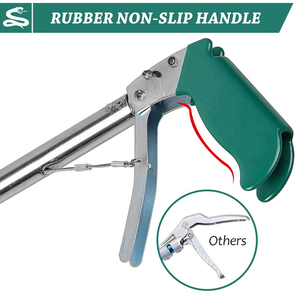 47" Snake Tongs Reptile Catcher Stick Grabber Wide Jaw Handling Tool ...