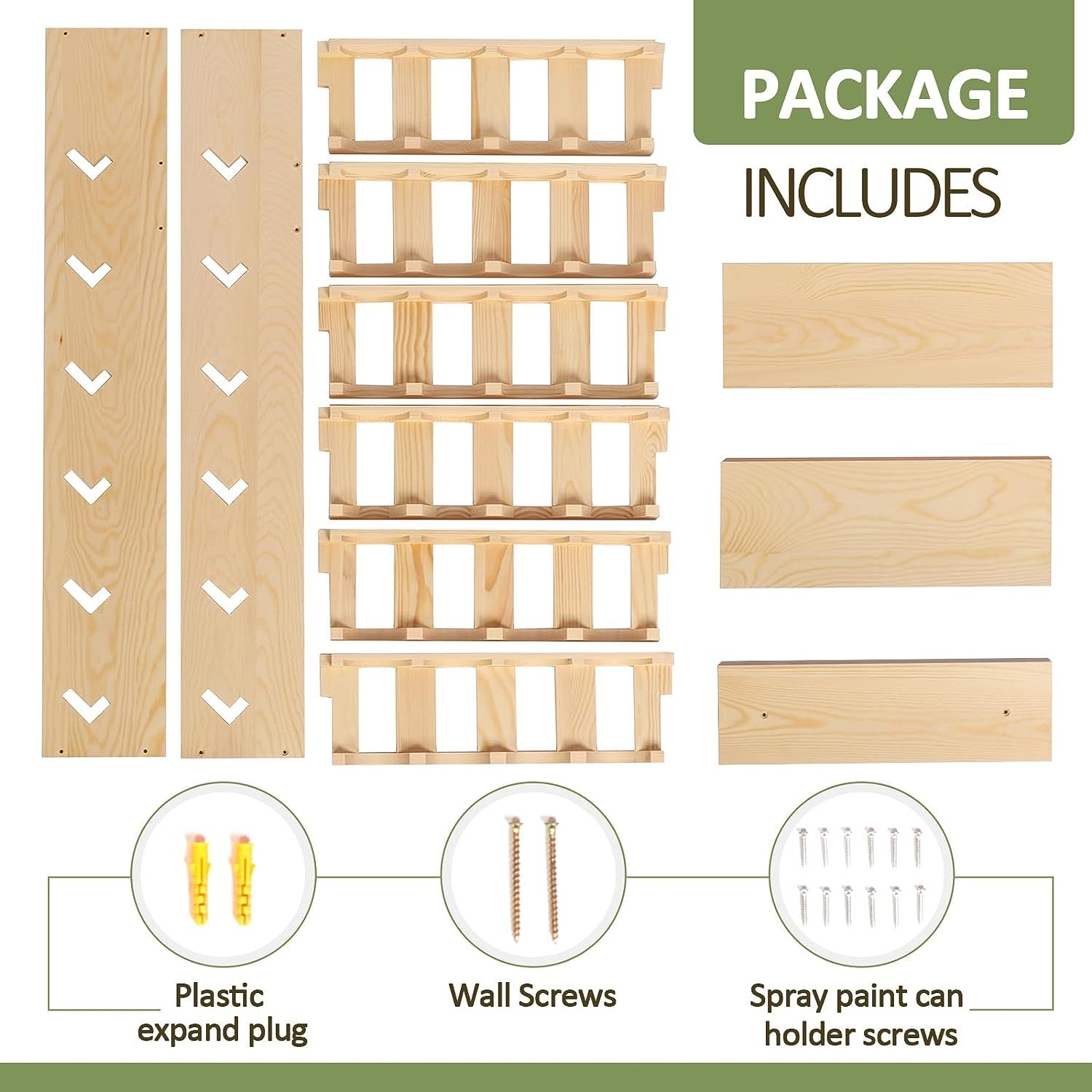 jxgzyy 6 Tier 24 Can Spray Paint or Lube Wall Mount Storage Holder Rack ...