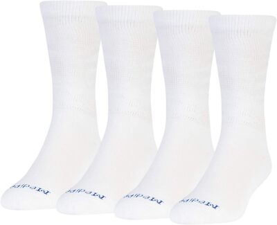 Men's Coolmax Crew Socks, 4-Pack, White, Shoe Size: 12-15 | eBay