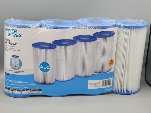 Summer Waves Pool Filter Cartridge Universal Replacement A or C 4 Pk 8 ...