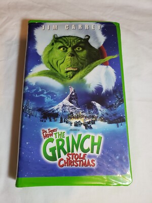 How The Grinch Stole Christmas VHS Jim Carrey (2001) Dr. Seuss Holiday ...