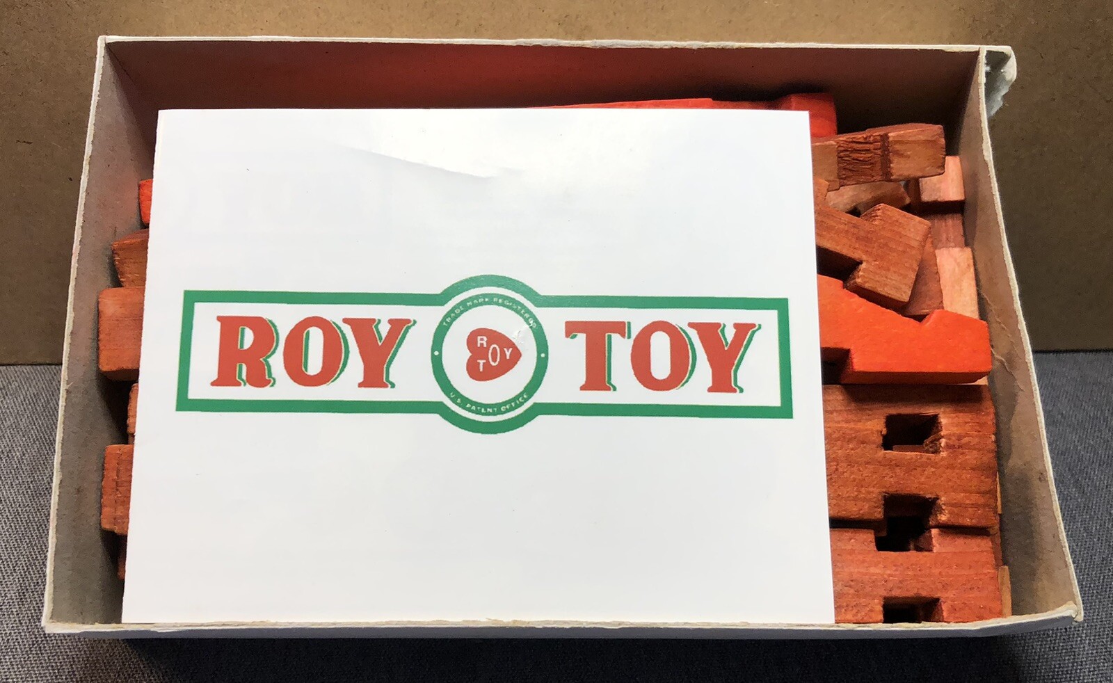 Roy Toy Set No. 9 The Camp 37 Piece Pine Wooden Log Building Set (Open ...