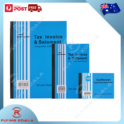 50/100 Leaf Tax Invoice Statement Book And Cash Receipt Book Duplicate ...