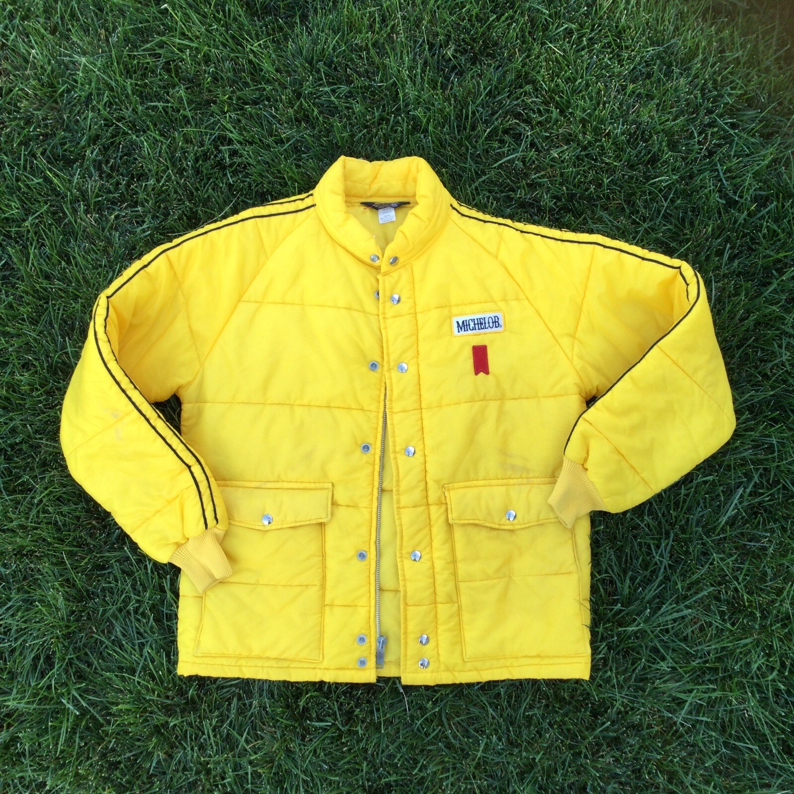 VTG 80s Swingster Michelob Beer Nylon Puffer Coat Ja… - Gem