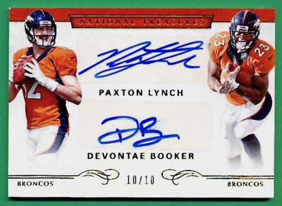 2016 National Treasures #21 PAXTON LYNCH / DEVONTAE BOOKER Auto ...