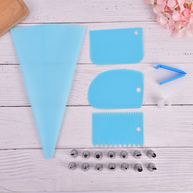 20 Pcs Cake Baking Decorating Kit Set Piping Tips Pastry Icing Bag ...