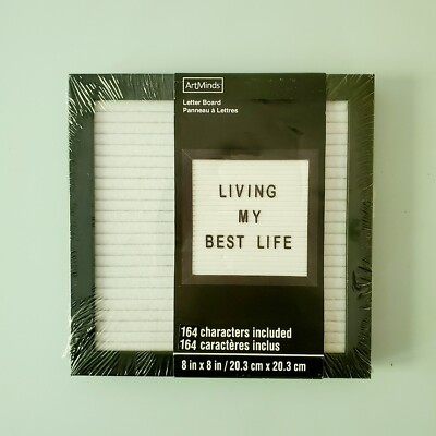 ArtMinds Letter Board Sign 8x8 White w/ Black Frame & Letters Backdrop ...