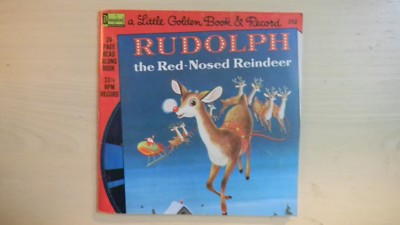 A Little Golden Book & Record RUDOLPH RED-NOSED REINDEER 7" 33rpm 1976 ...
