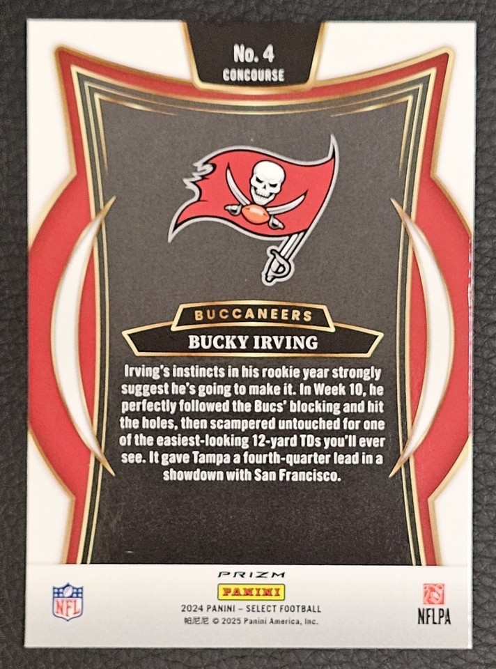Bucky Irving 2024 Select Concourse GREEN & YELLOW SHOCK ROOKIE ...