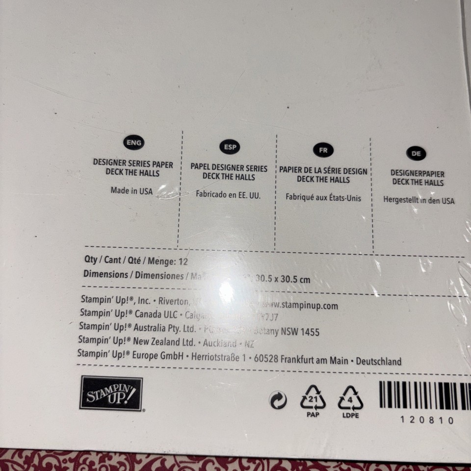 Lot Of 3 12x12 Stampin Up Designer Series Paper All Sealed And New | eBay