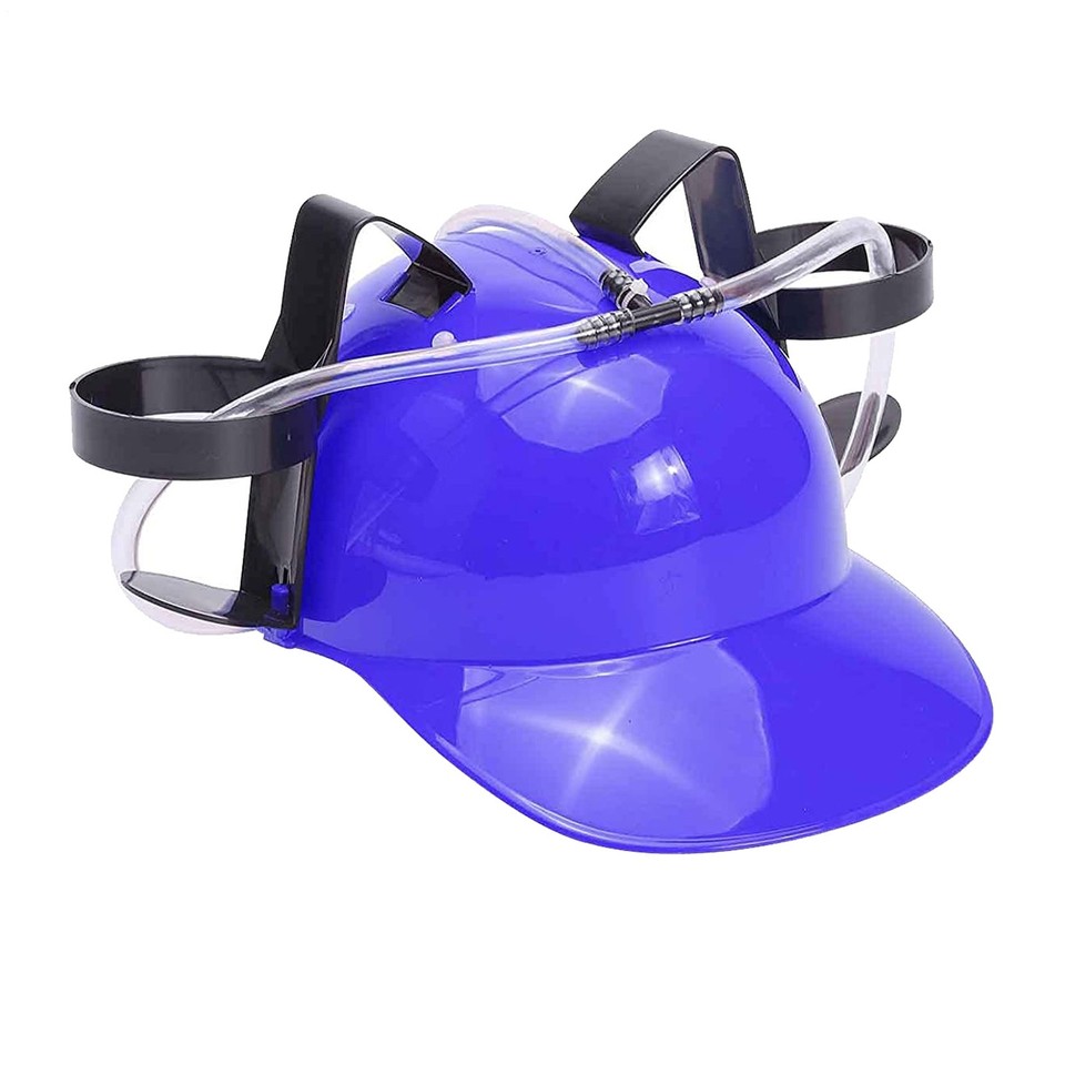 Funny Drinking Helmet Beer Can Hat With Straw Guzzler Drink Holder Cola ...
