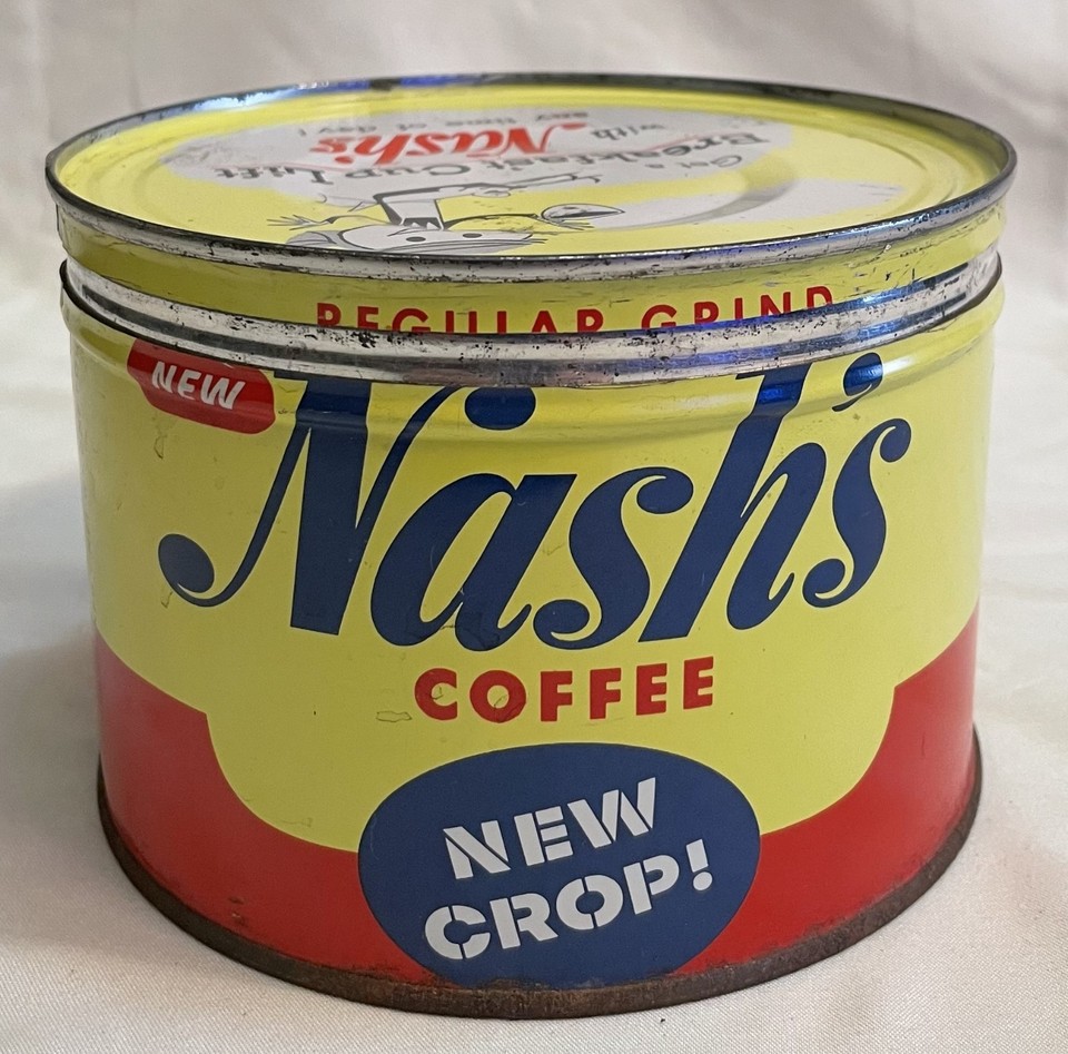 Vintage Nash's Key Wind 1 lb. Coffee Tin. Dated 1955. | eBay