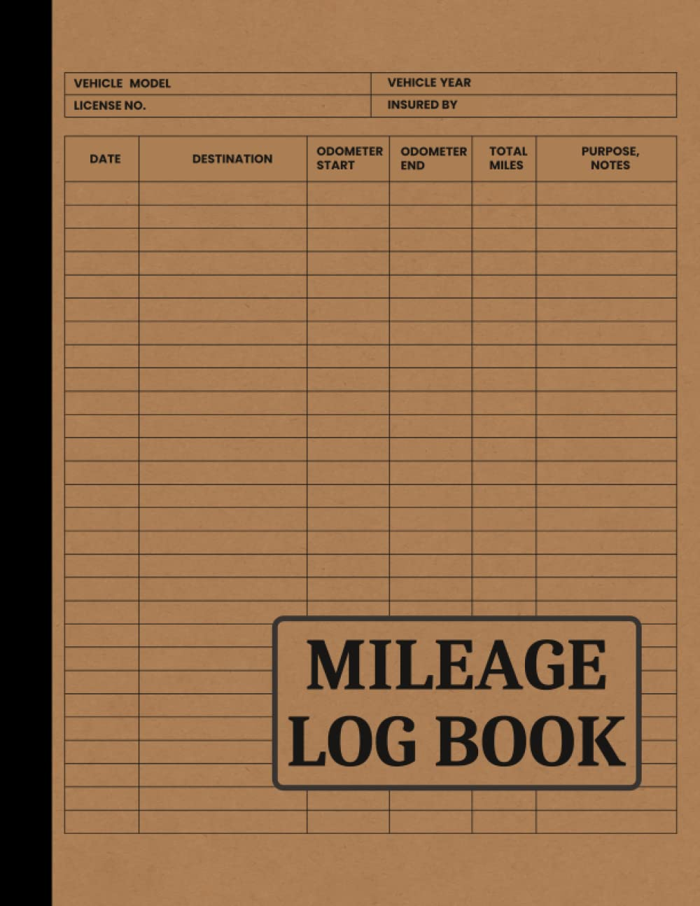 Mileage Log Book: Mileage Tracker Taxes, Mileage Log Book Business ...