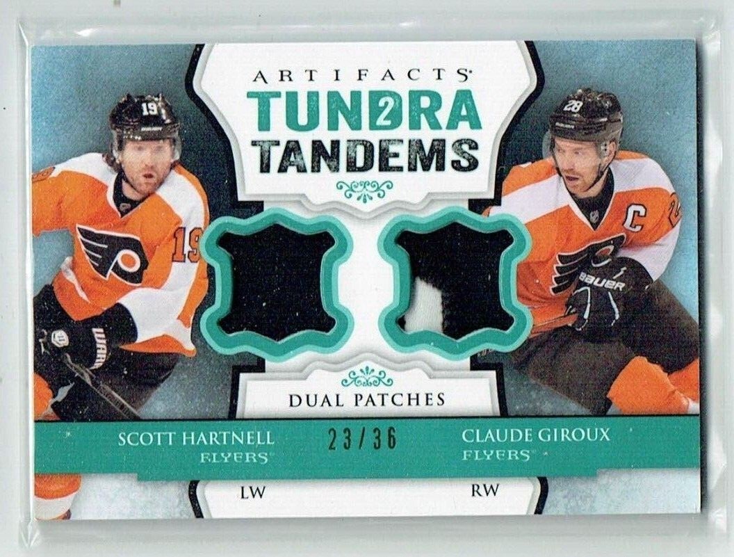 13-14 UD Upper Deck Artifacts Scott Hartnell--Claude Giroux /36 Dual ...