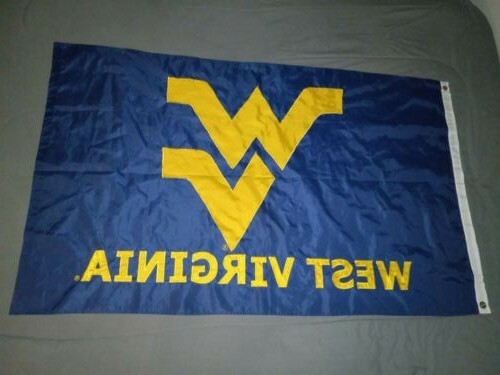 West Virginia WVU Logo Large Flag 34.5" x 57.5" Blue & Gold Free ...
