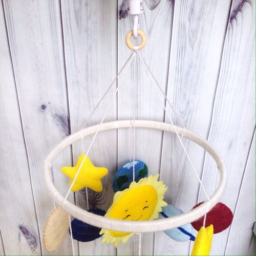 Baby Mobile Planets and Sun Solar System Crib Mobile Space Nursery ...