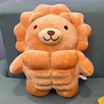 Cute Six Pack Chad Muscle Lion Stuffed Animal Plush Toy | eBay
