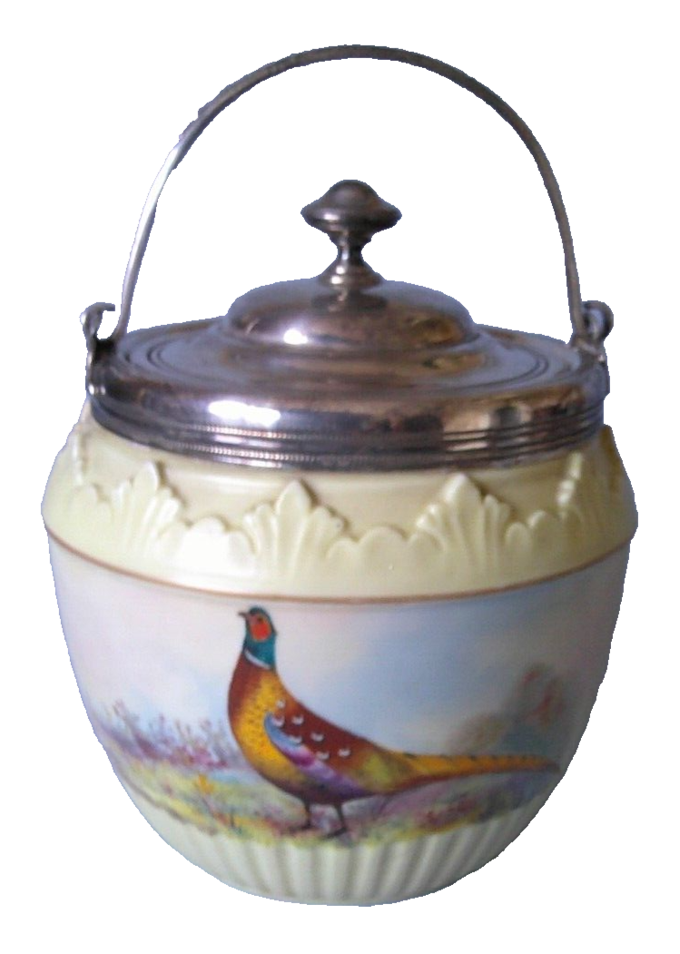 Locke & Co Worcester Blush Ivory Biscuit Barrel (William Stinton ...